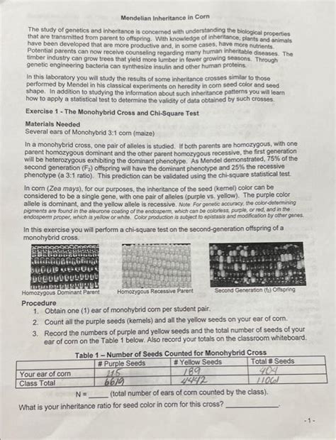 Solved Exercise The Monohybrid Cross And Chi Square Test Chegg Com