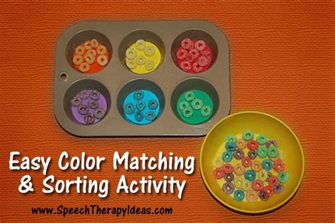 Easy Color Matching Sorting Activity Sorting Activities Language Therapy Activities