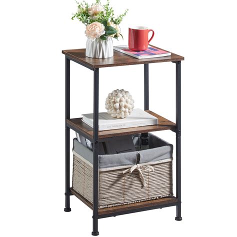 Somdot Small Side Table Bedside Table For Bedroom 3 Tier End Table