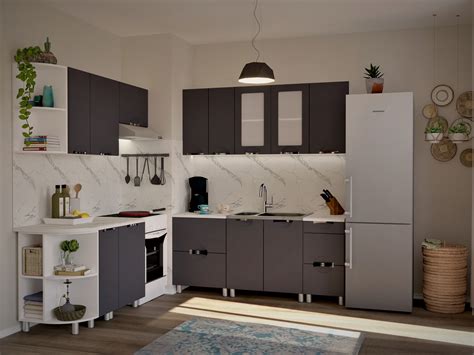 Ъглова кухня Адел лукс NEW 170/180 см. графит ︽ Онлайн на Цена 1748,00 ...