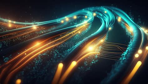 Glowing Data Cables Transferring Information Background Generated By Ai Stock Image Image Of