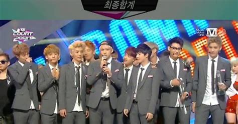 엑소 인간탑 엠카 1위 앙코르 무대서 기쁨 드러내 진심으로 감사