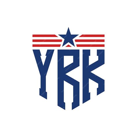 Premium Vector Patriotic Yrk Logo With Star And American Flag Straps