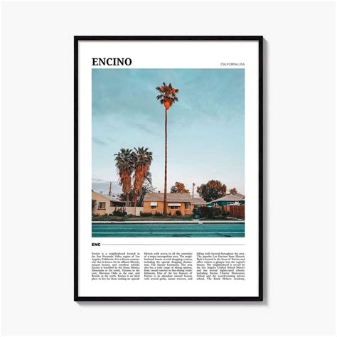 Encino Travel Poster Encino Wall Art Encino Poster Print Encino