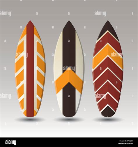 Vector Surfboards Design With Striped Pattern Stock Vector Image Art