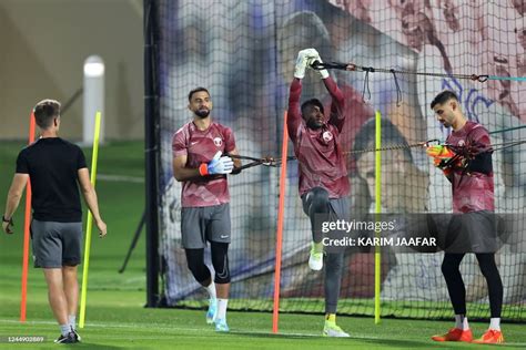 Qatars Goalkeeper Saad Al Sheeb Qatars Goalkeeper Meshaal Barsham
