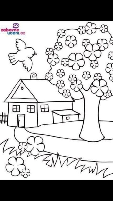 رسم بيت للتلوين للأطفال