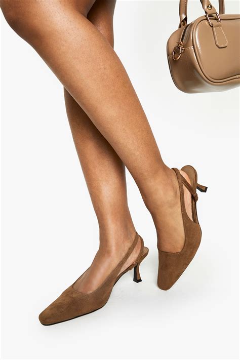 Taupe Low Stiletto Slingback Court Shoes Boohoo