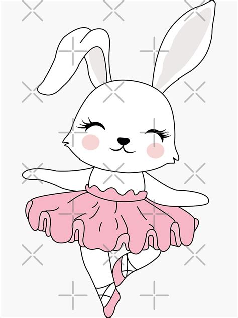 Ballerina Rabbit Cute Dancing Bunny Ballet Tutu Sticker For Sale
