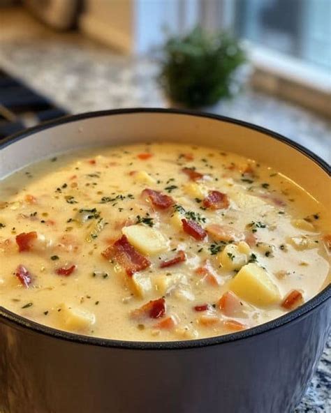 Hearty Potato Bacon Chowder Recipe ~ Bbuding Recipes