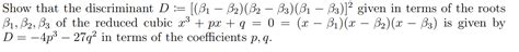 Solved Show That The Discriminant