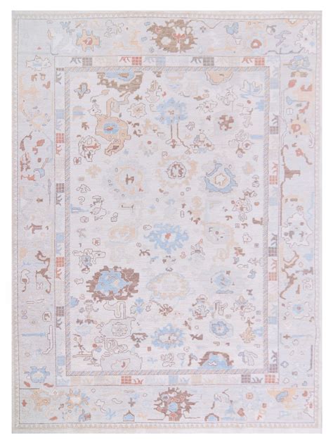 Pacific Ziegler 42778 Ivory Silver Transitional Hand Knotted Rug