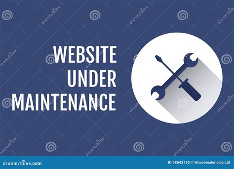 Website Under Maintenance Text With Tools Graphics Against Blue