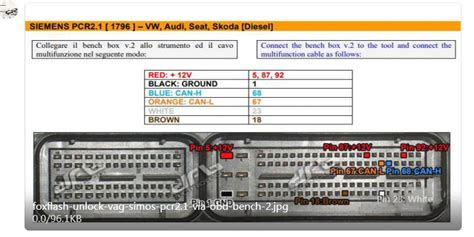 Foxflash Unlock Vag Simos Pcr2 1 Via Obd Bench 2 ECU Programmer Tech