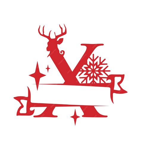 Premium Vector Christmas Split Font Single Alphabet Vector Illustration