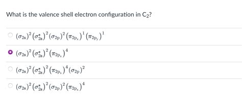 Solved What Is The Valence Shell Electron Configuration In