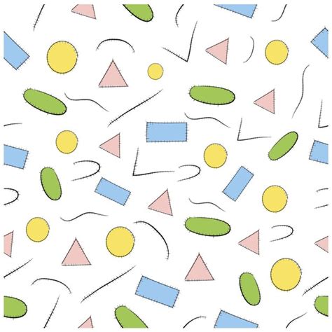 Premium Vector Seamless Pastel Color Pattern Sketch Stitch And Patch