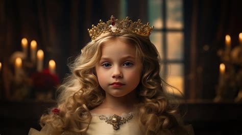 Premium Photo Royal Moment A Little Princess With Her Crown Rim