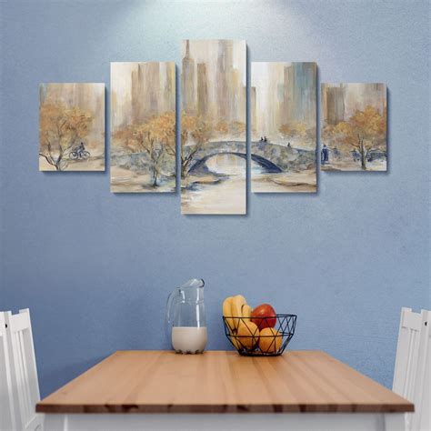 Комплект от 5 части Tabouri Premium Мост и есенен град 105 X 200 см