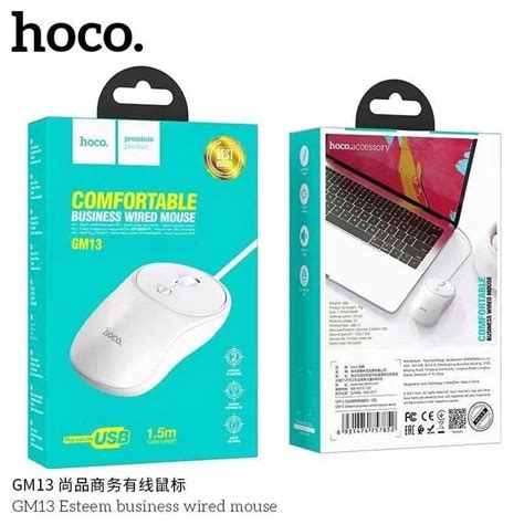 Hoco Gm13 เมาส์ Mouse เมาส์มีสาย สายยาว15ม เชื่อมต่อผ่านสายusb