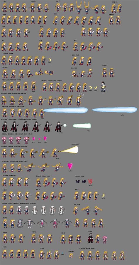 Sailor Moon Sprite Sheet 1 2 By Quinmf On Deviantart