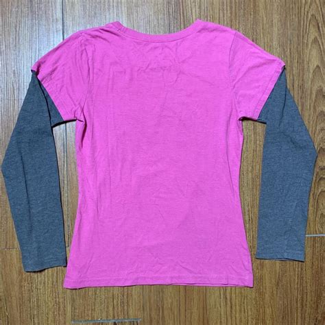 Pink And Grey Hello Kitty Layered Long Sleeve With Depop