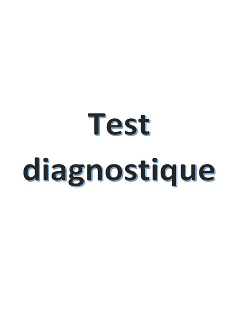 Test Diagnostique 1 Pdf