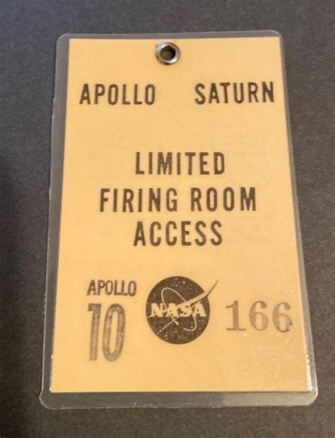 Original Nasa Apollo Saturn Apollo 10 Limited Firing Rm Launch Access