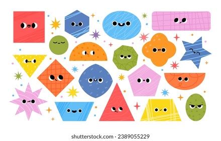 Geometric Figures Character Geometry Abstract Characters Stock Vector Royalty Free