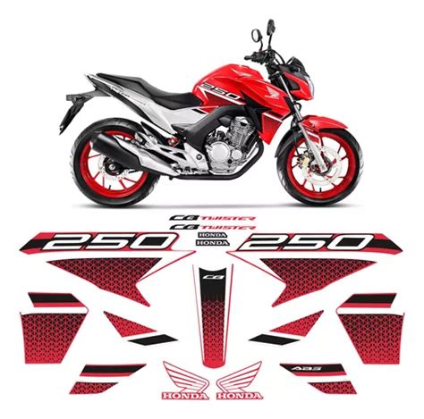 Kit Adesivos Para Honda Cb 250 Twister 2022 Moto Vermelha MercadoLivre