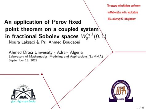 Pdf An Application Of Perov ﬁxed Point Theorem On A Coupled System In