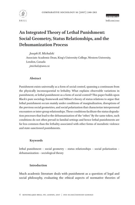 Pdf An Integrated Theory Of Lethal Punishment Social Geometry