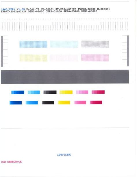 I960 Nozzle Check Print Head Alignment Colors Differ Page 2