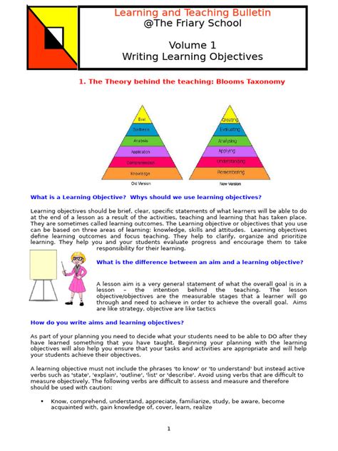 Writing Learning Objectives Pdf Learning Knowledge