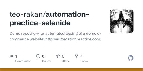 github teo rakan automation practice selenide demo repository for