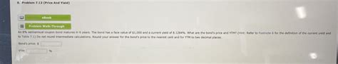 solved 8 problem 7 13 price and yield ebook problem