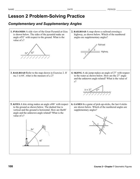 Hw Complementarry Supplementary Angles Problem