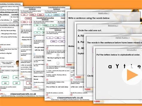 Grammar Year Consolidating Punctuating Sentences Summer Block Step