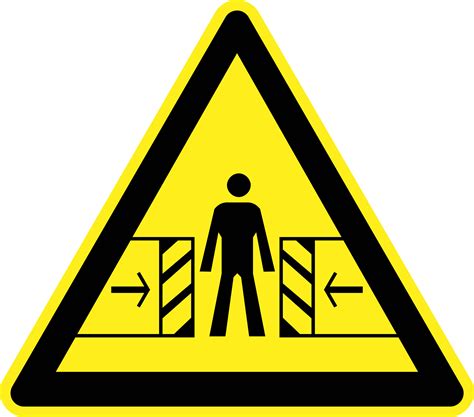 Clipart Crushing Risk Warning Sign