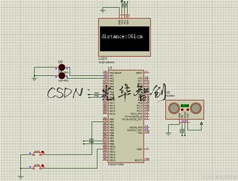 Proteus仿真实例基于stm32单片机的超声波测距系统（仿真文件程序）stm32超声波测距仿真 Csdn博客