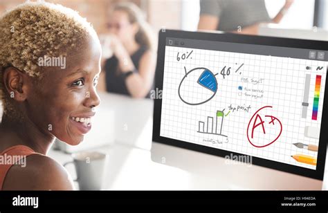 Pie Chart Graph Analysing Data Concept Stock Photo Alamy