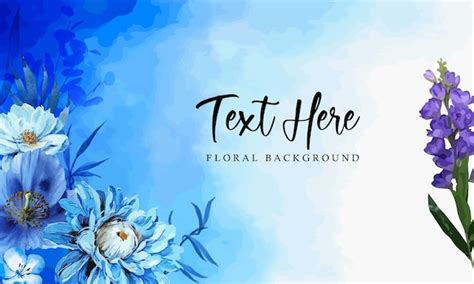 Premium Vector Blue Flowers On A Blue Background