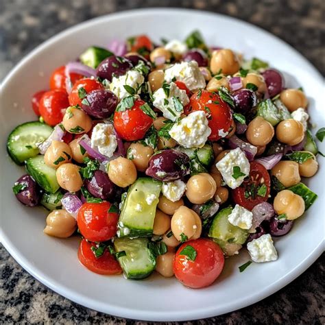 Mediterranean Chickpea Salad With Feta And Olives Averyrecipes