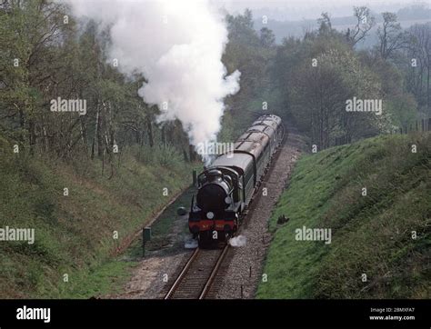 Steam Train On The Bluebell Heritage Railway West Sussex England