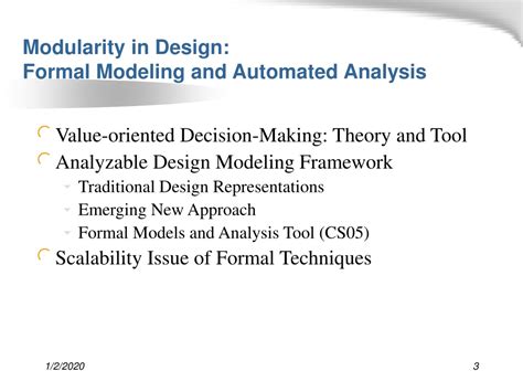 Ppt Modular Analysis Of Formal Design Models Powerpoint Presentation