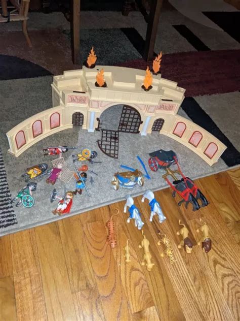 PLAYMOBIL HISTORY Roman Colosseum Fighting Arena With Figures Gladiator EUR
