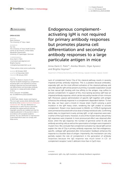 Pdf Endogenous Complement Activating Igm Is Not Required For Primary
