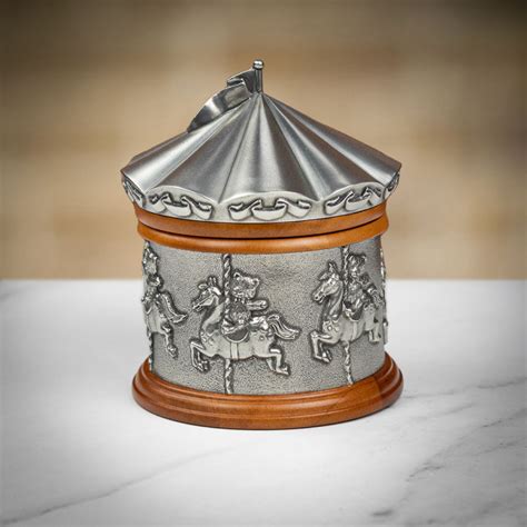 Royal Selangor Teddy Bears Picnic Pewter Carousel Music Box Nur