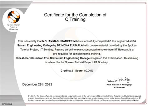 Mohammadu Sameer On Linkedin Certificate For The Completion Of C