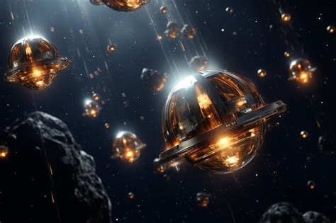 Premium Photo Space Capsules Orbiting Distant Stars